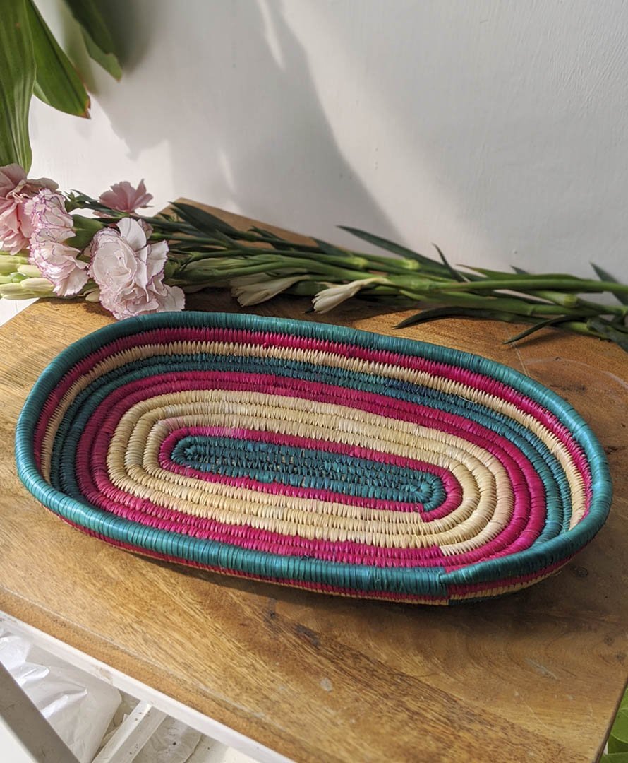 Handcrafted Sikki Grass Multipurpose Tray – Mithila Gram