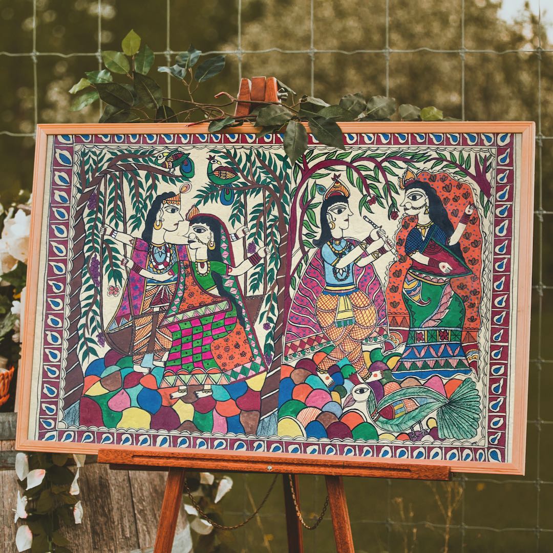 Handmade Paper Krishna Raas Poster – Mithila Gram